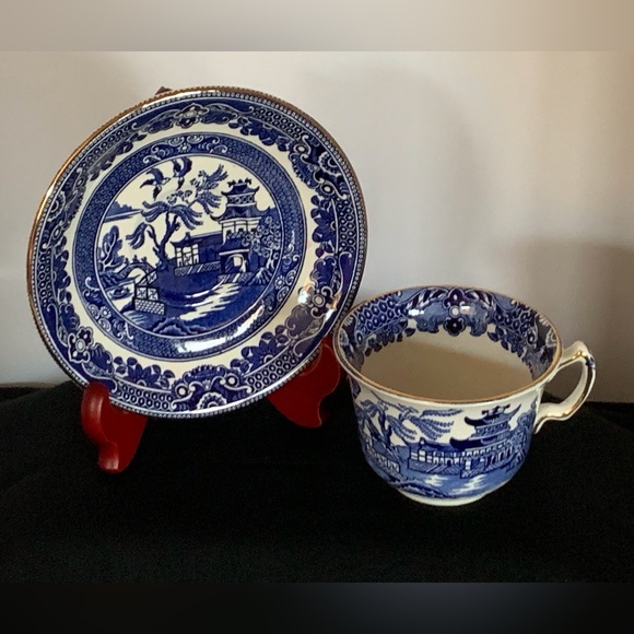 Burleigh Ware | Dining | Vintage Burleigh Ware Blue Willow Cup And ...